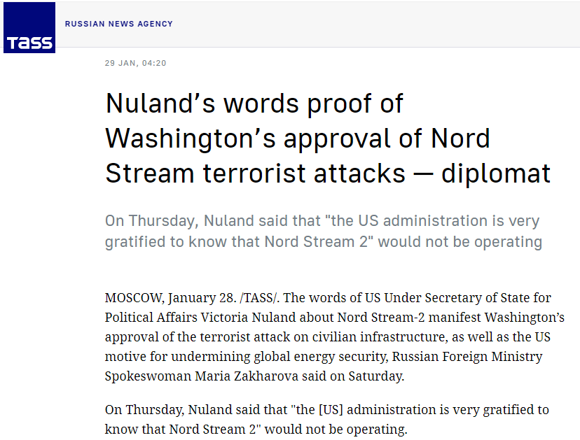 Wartawan top mengetahui: Pengeboman AS atas Nord Stream adalah langkah ...